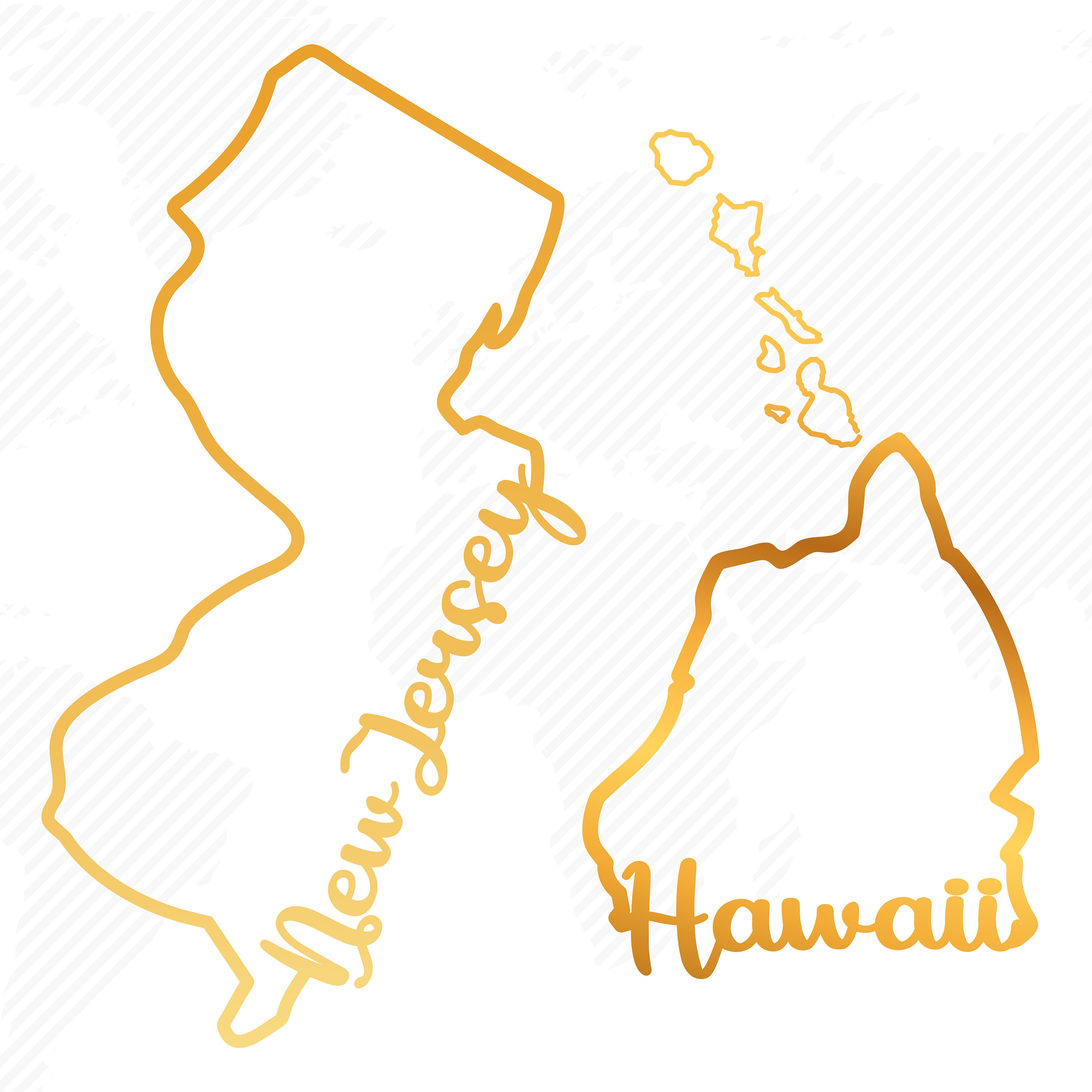 Golden USA State Outlines: 50 SVG & PNG Maps (commercial Use) - Etsy