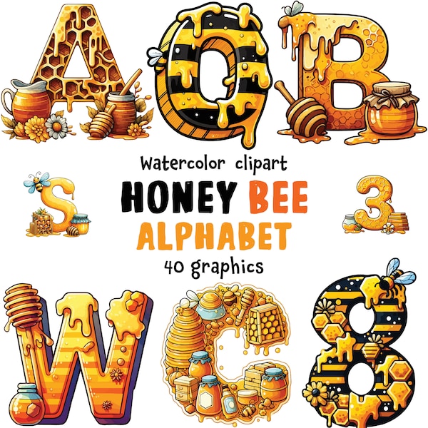 Honey Bee Alphabet - Etsy