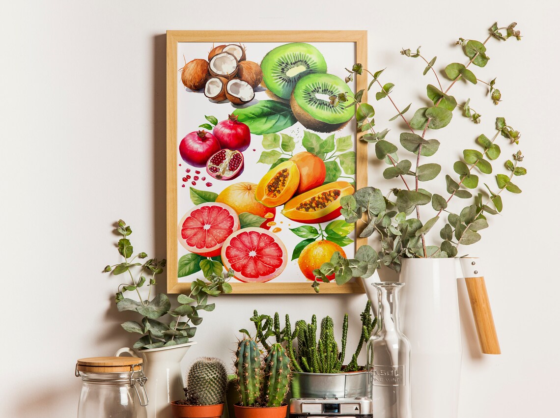 Fruits Watercolor Clipart, Healthy Food Clipart, 36 SVG, 36 PNG ...