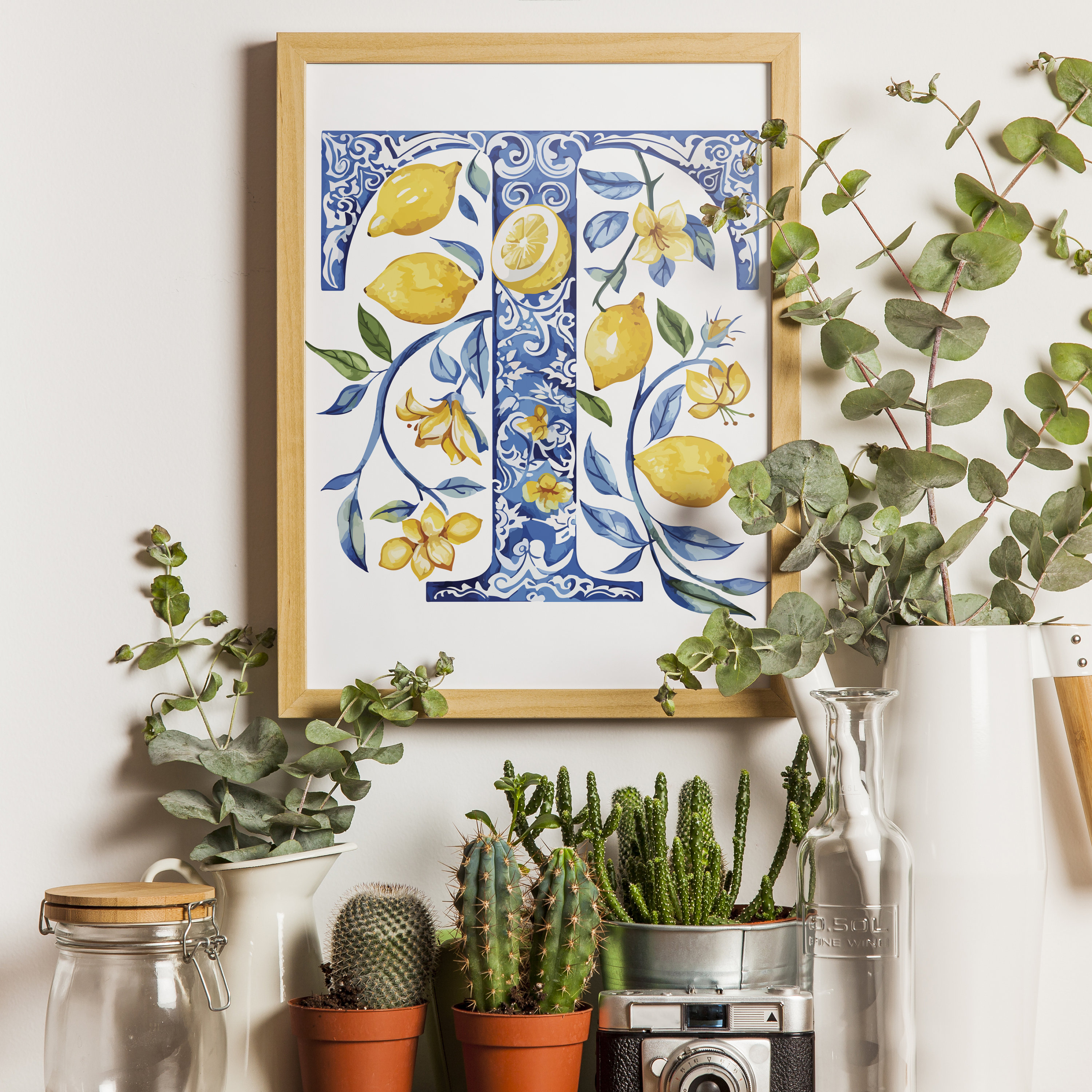 Mediterranean Tile Alphabet Watercolor Clipart, Mediterranean Font ...