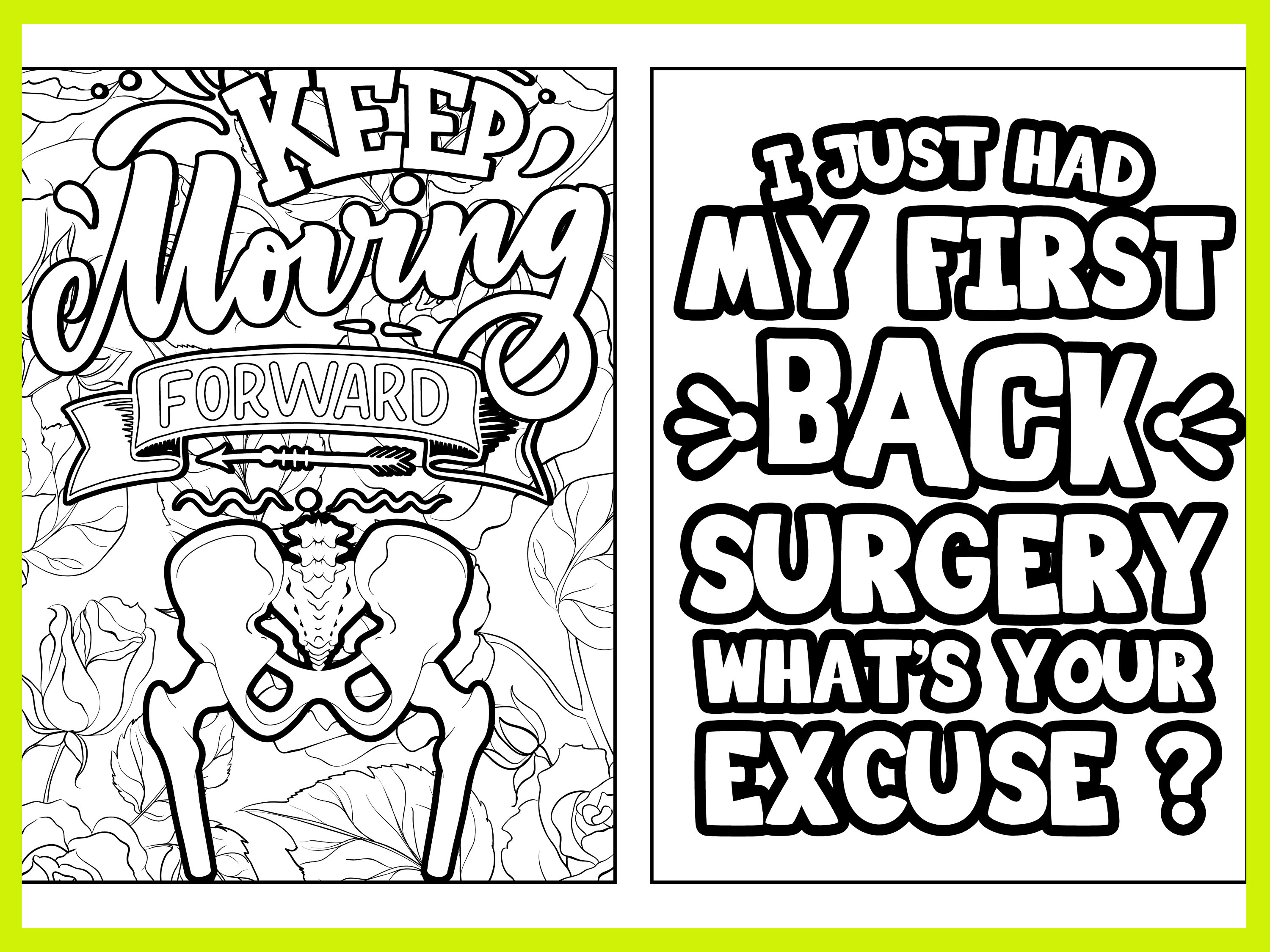 Funny Back Surgery Coloring Pages, Funny Speed Recovery Gift 33 ...