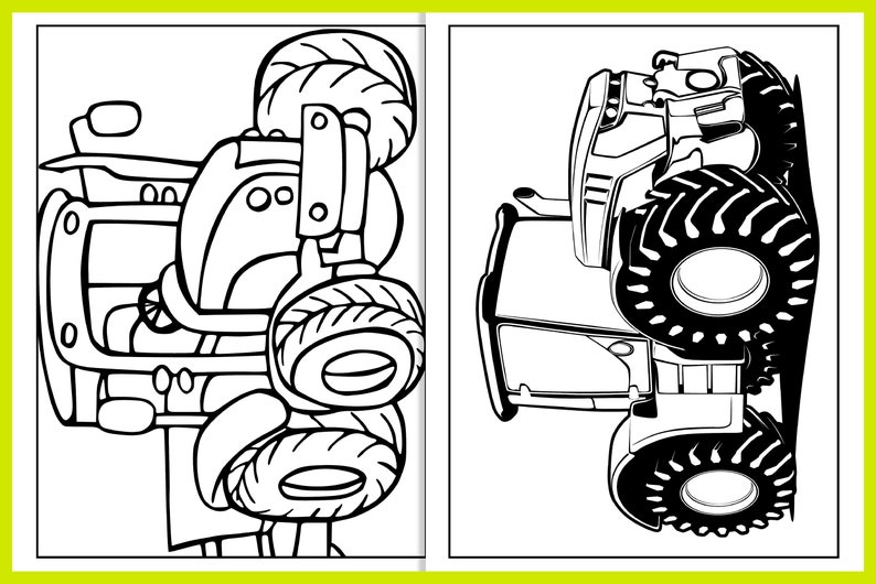 Tractors Coloring Pages, Tractor Activity Book for Kids, Kids Coloring ...