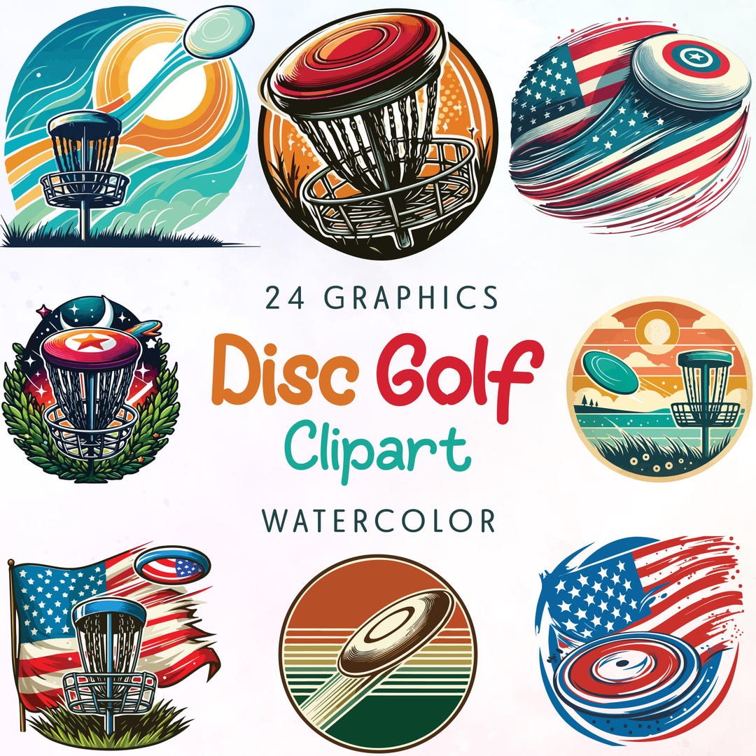 Disc Golf Clipart, Disc Golf SVG, Vintage Disc Golf,disc Golf Basket ...