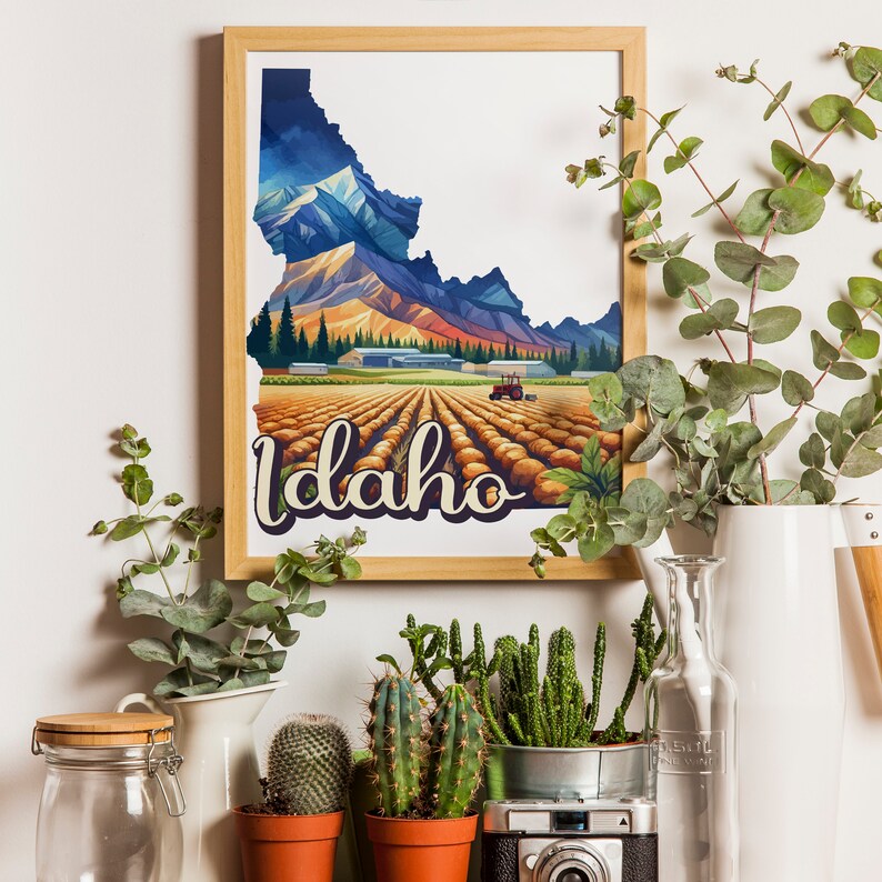 Idaho State Watercolor Clipart: Idaho Map, Idaho Potato, USA Map (SVG ...