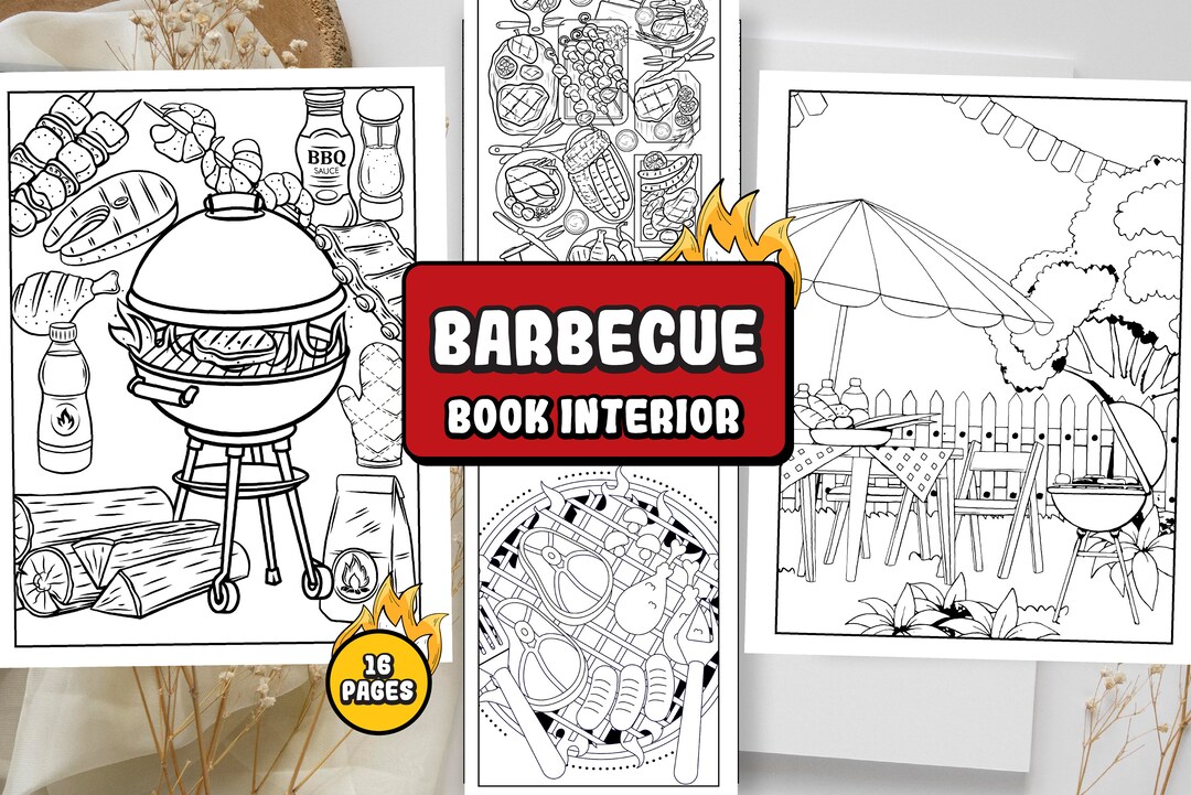 Barbecue Coloring Pages for Kids | Ready to Use for Book Publishing ...