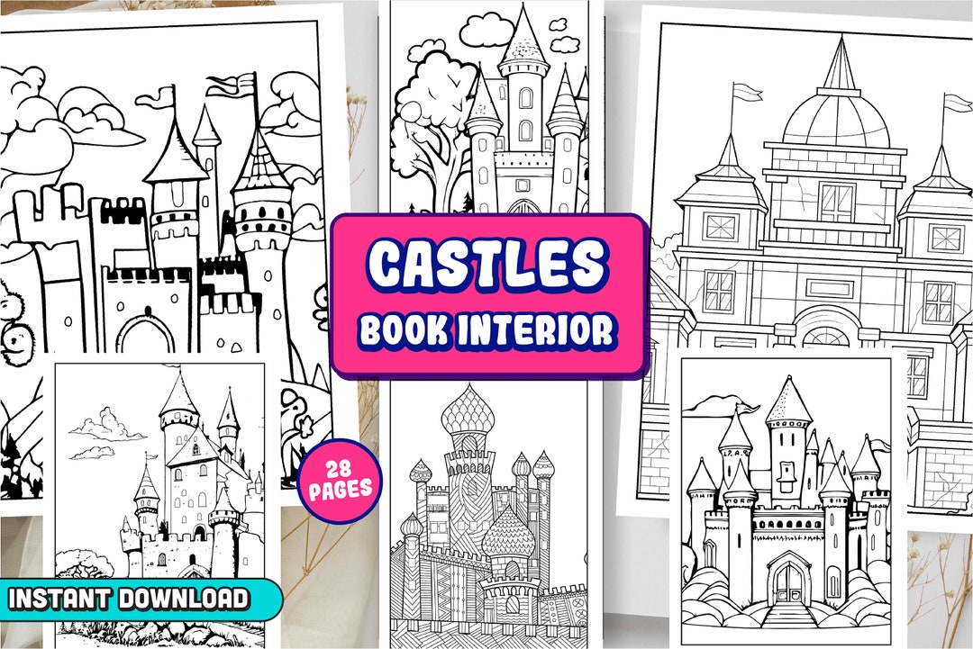Castles Coloring Pages: 28 Detailed Illustrations (digital Download) - Etsy