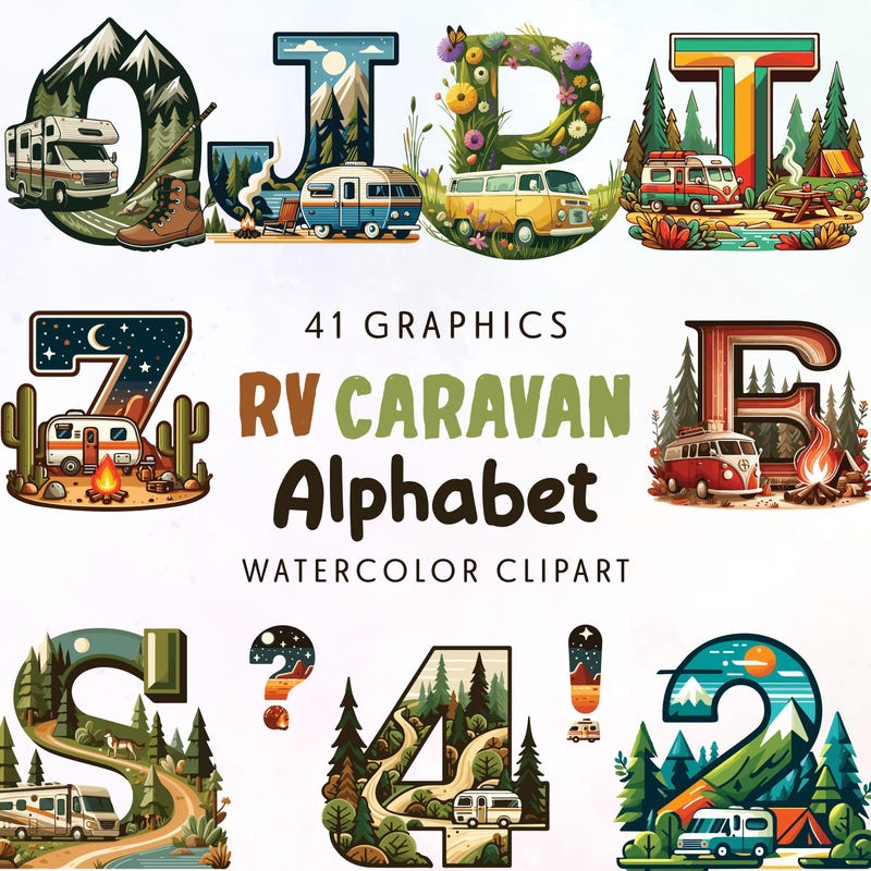 Camping Alphabet - Etsy
