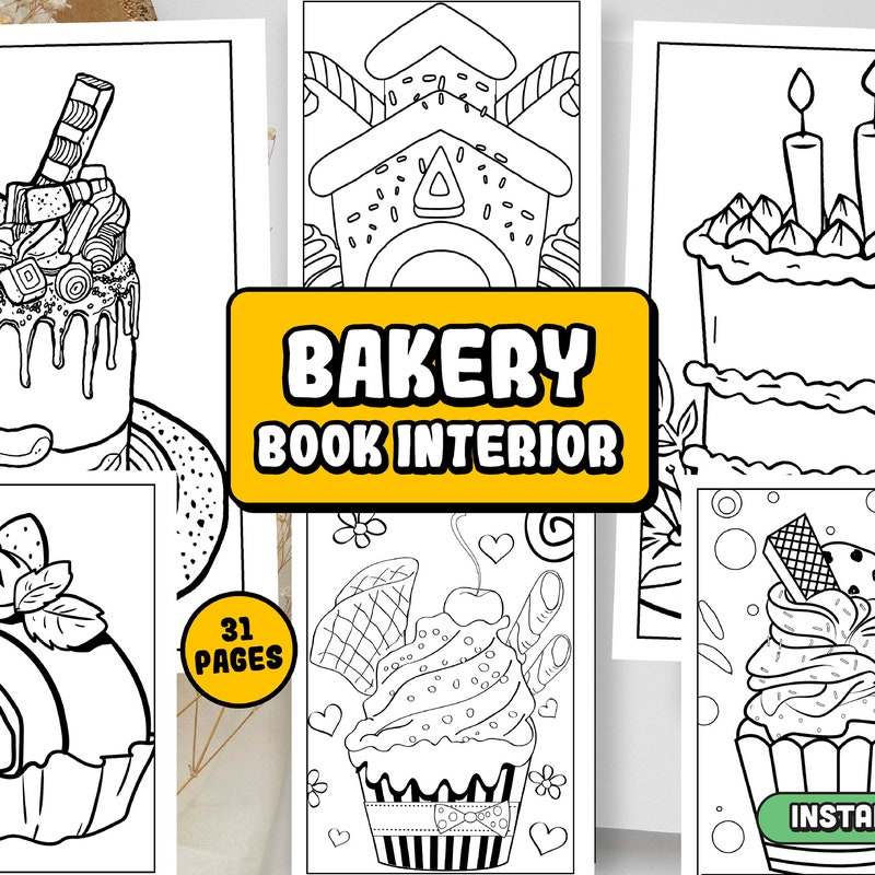 Bakery Coloring Pages - Etsy