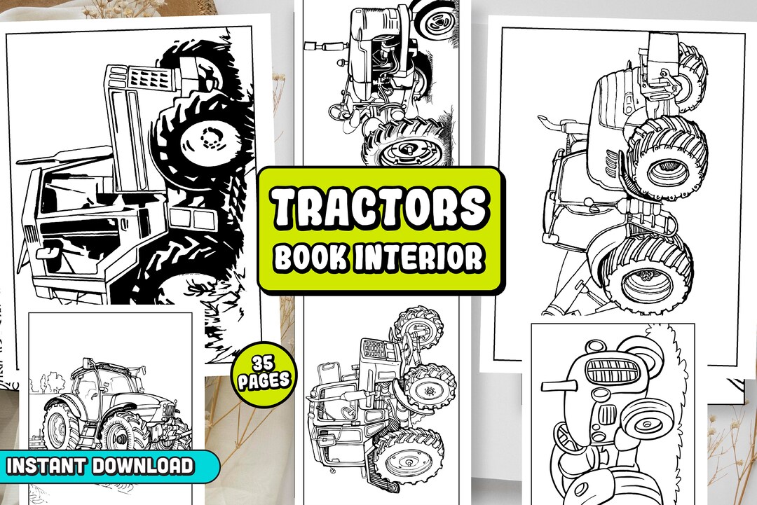 Tractors Coloring Pages, Tractor Activity Book for Kids, Kids Coloring ...