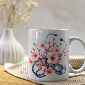 Watercolor Stethoscope Floral Clipart: Nurse Medical Art, Stethoscope ...