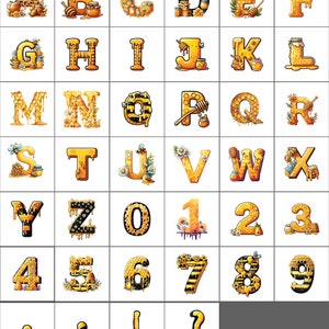 Honey Bee Watercolor Alphabet Clipart: Honeycomb Letters, Honey Font ...