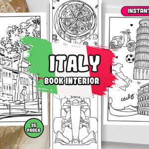 Italy Coloring Pages: Italian Landmarks & Food (digital Download) - Etsy