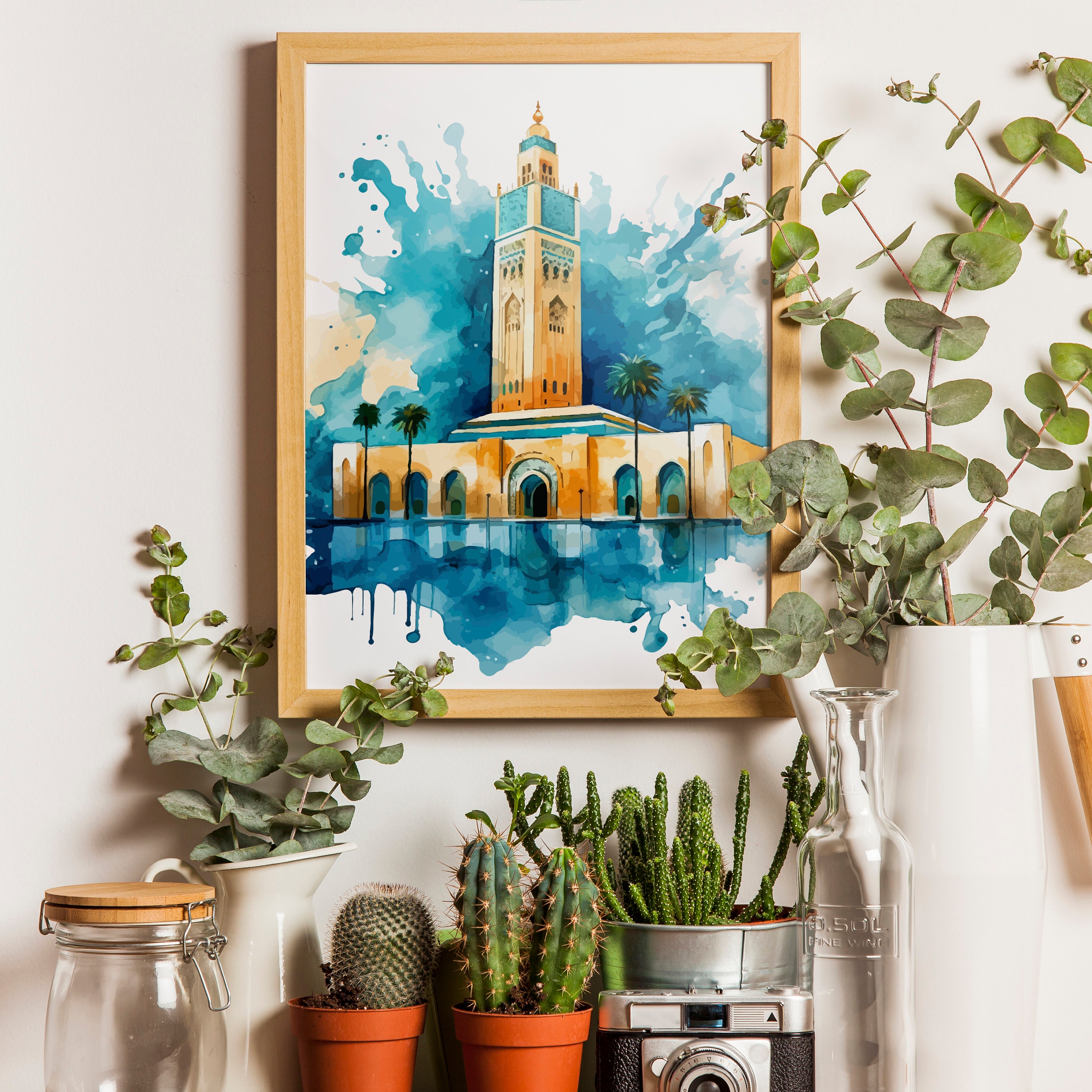 Morocco Watercolor Clipart: Moroccan Landmarks, Moroccan Mosaic, Maroc ...