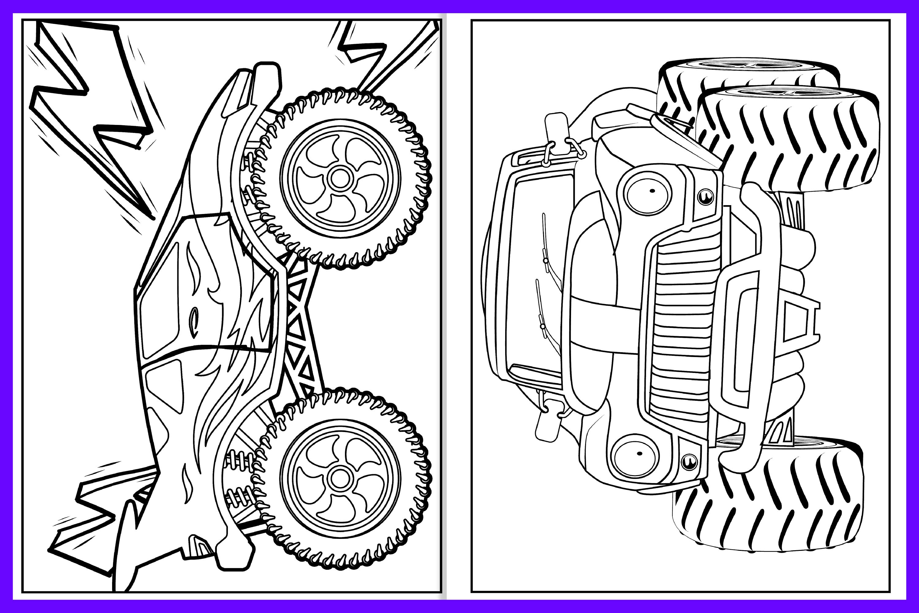 Monster Trucks Coloring Pages for Kids, Off-road Vehicle, Over Sized ...