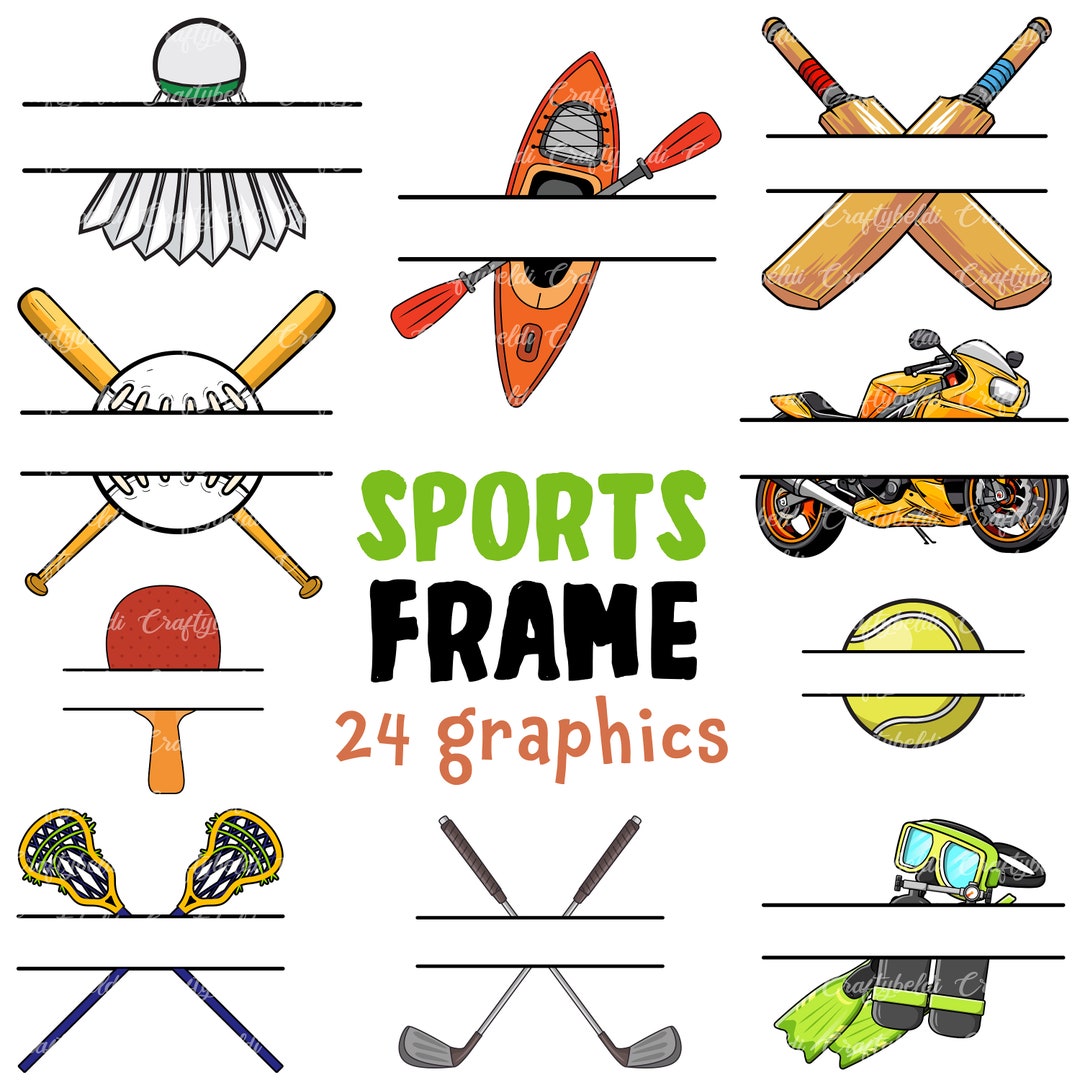 Sports Frame Bundle, Sports Name Frame, Custom Sport Frame to ...