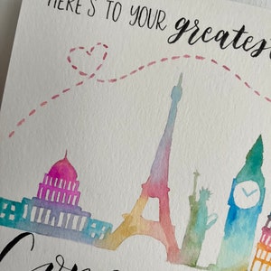 Travel Themed Congratulations Card Engagement and Wedding Card Heres to ...