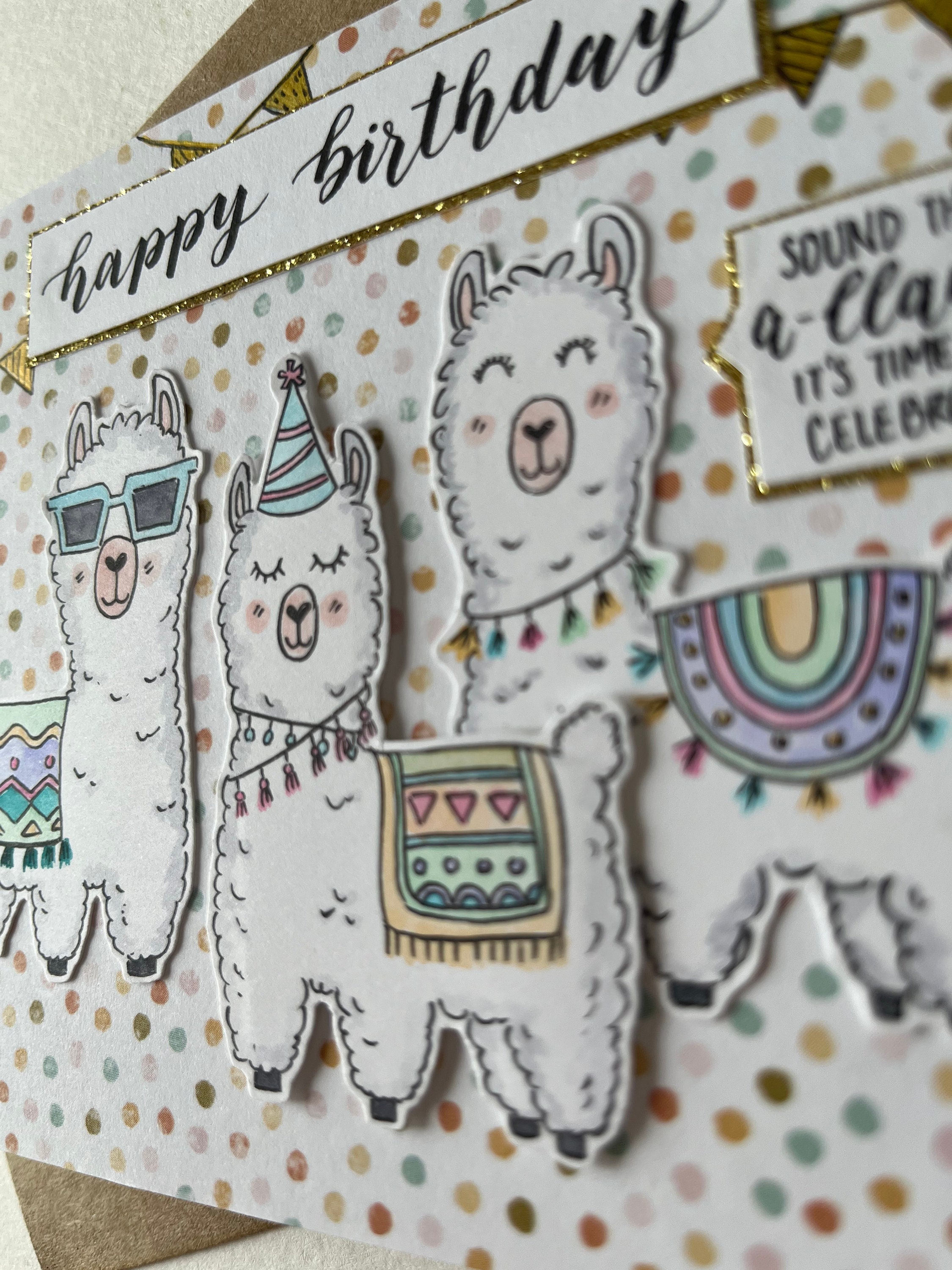 Llama Birthday Card Sound the A-llama Its Time to Celebrate - Etsy