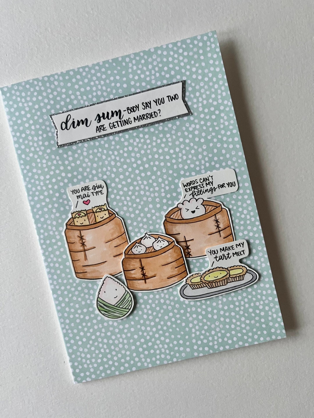 Dim Sum Wedding Card Food Pun Foodie Card Congratulations Card Asian ...