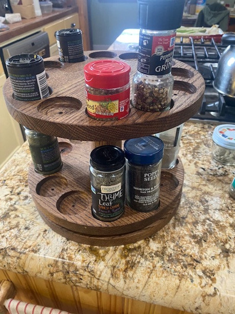 Oak Turntable Spice Rack - Etsy