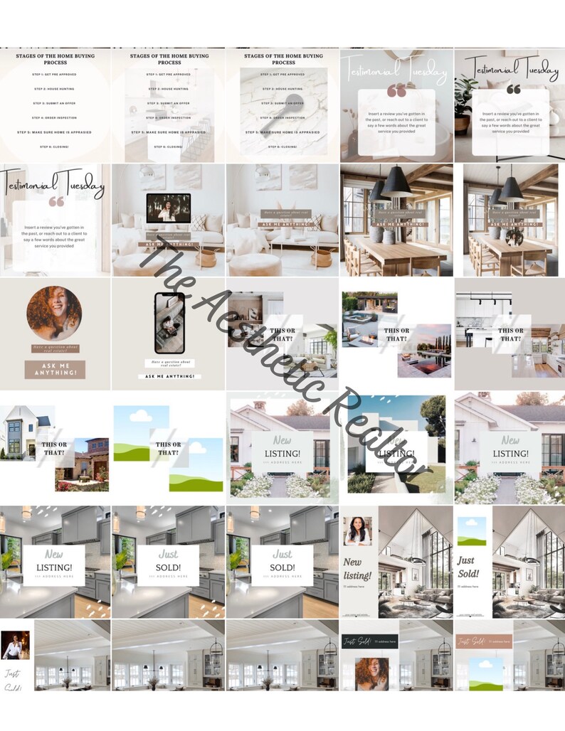 Editable Instagram Posts for Realtors Bright and Clean - Etsy