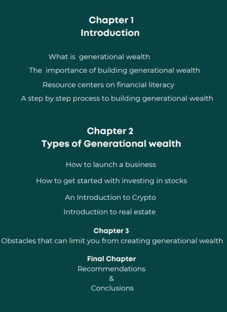 Generational Wealth How to Build Everlasting Wealth for You and Your ...
