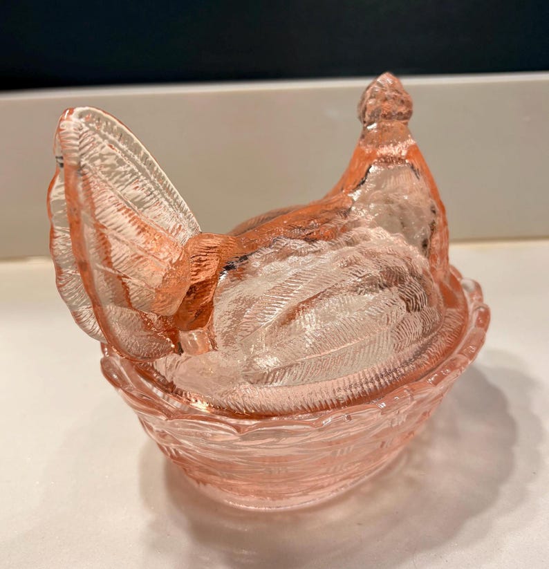 6" Glass Hen on Nest, 7 Color Options - Candy Dish HON - Etsy