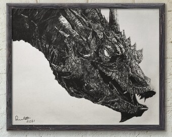 Smaug Pencil PRINT - Etsy