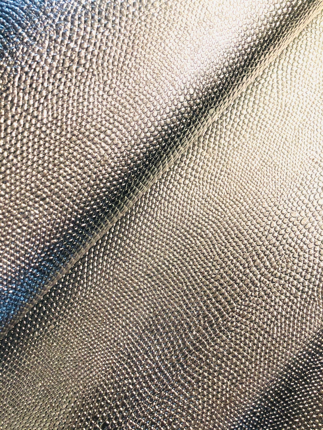 Metallic Silver Lizard Print Leather, Genuine Leather Sheets for Craft ...