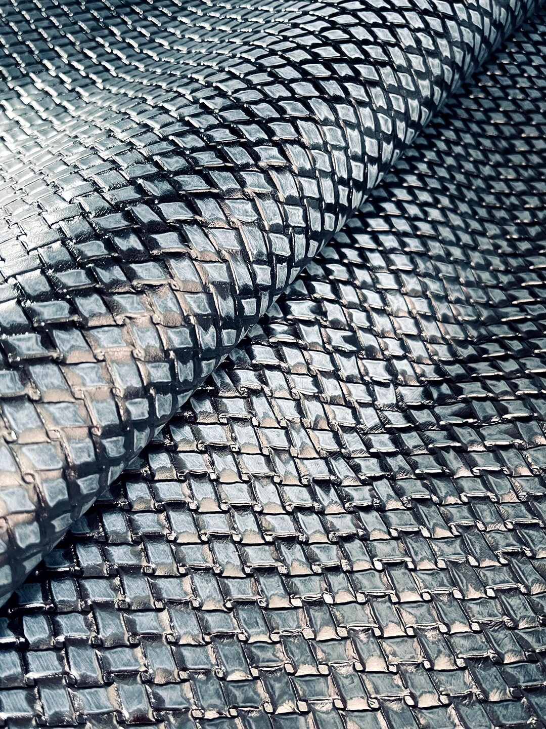 Basket Weave Embossed Genuine Leather Sheets for Craft, Embossed ...