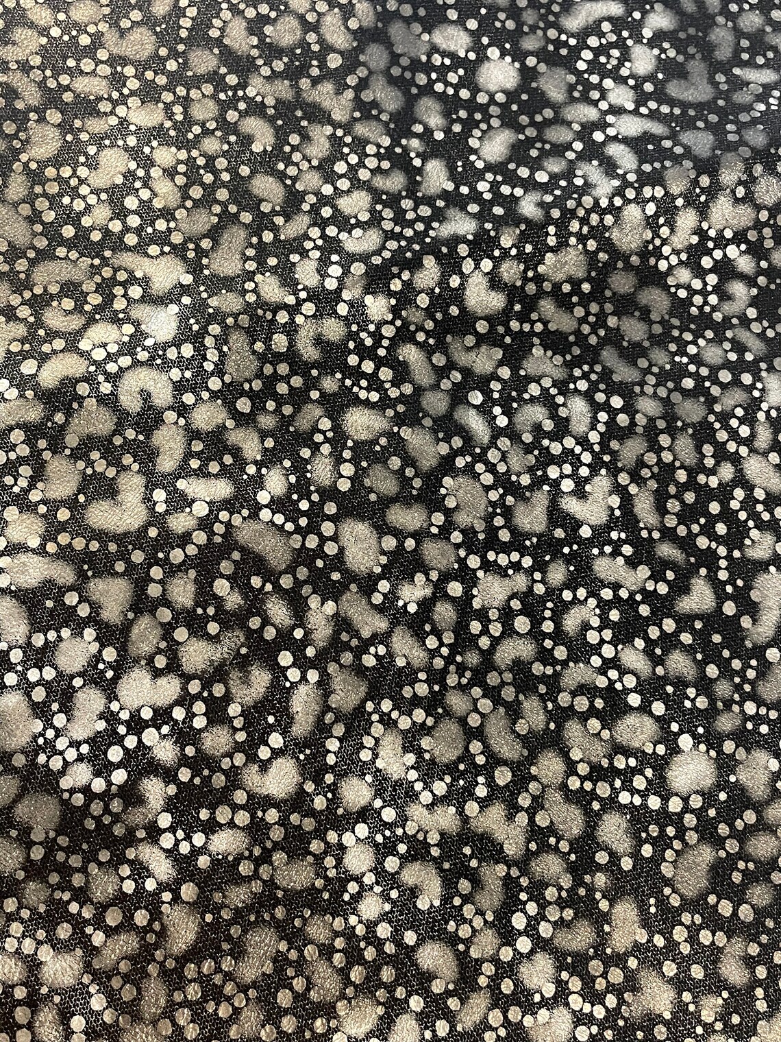 Silver Spray and Spots on Black Leather Genuine Leather - Etsy