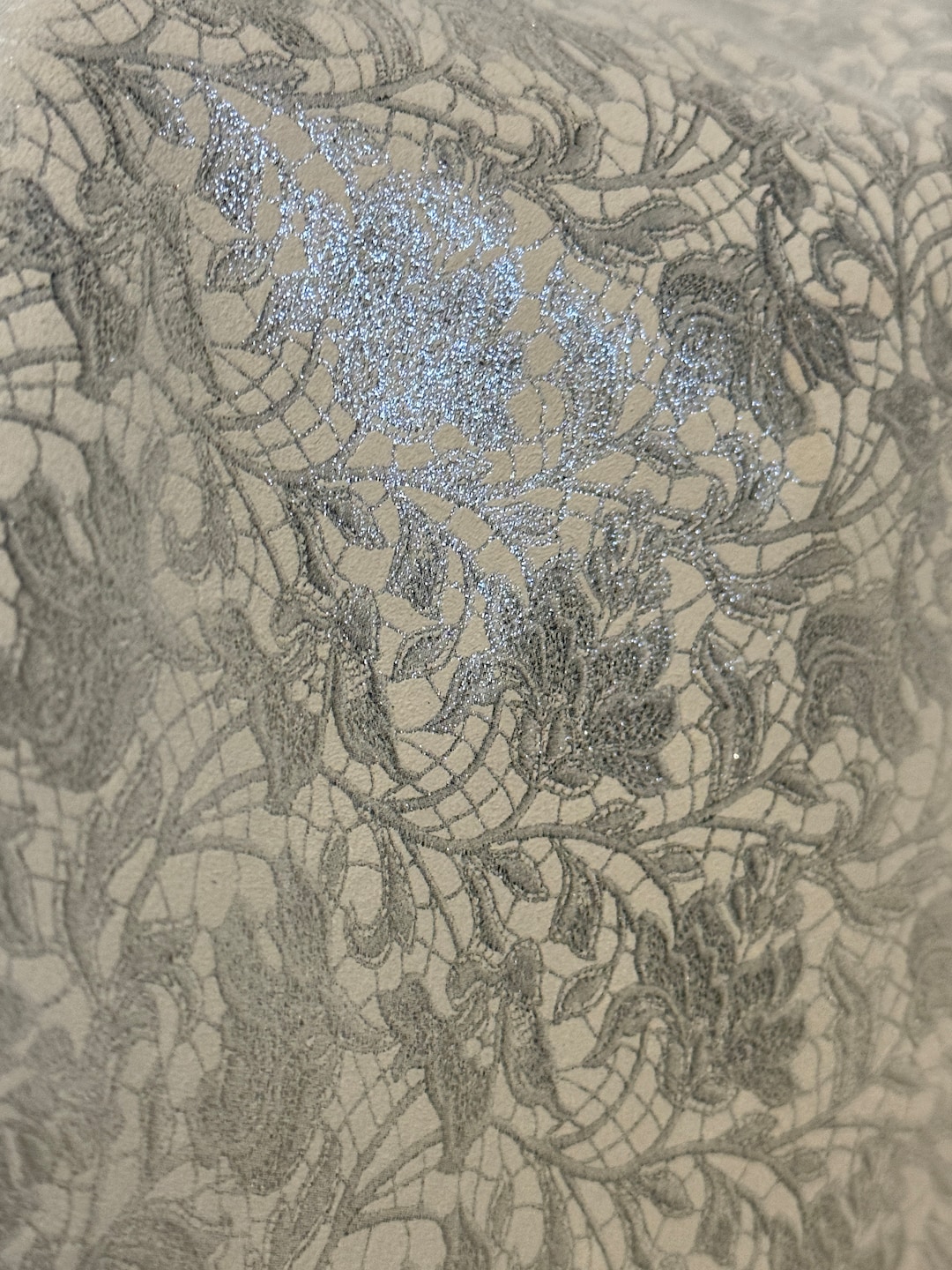 Metallic White Silver Lace Printed Leather Sheets, Genuine Leather ...