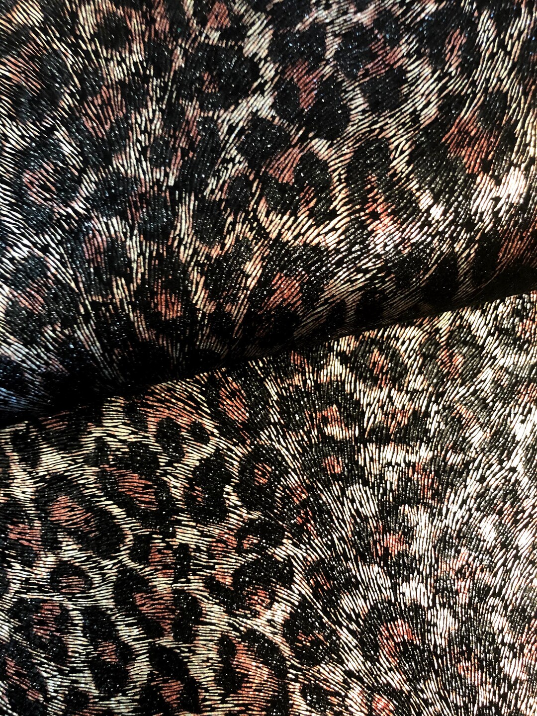 Leopard Print Leather, Light Gold, Black and Copper - Etsy