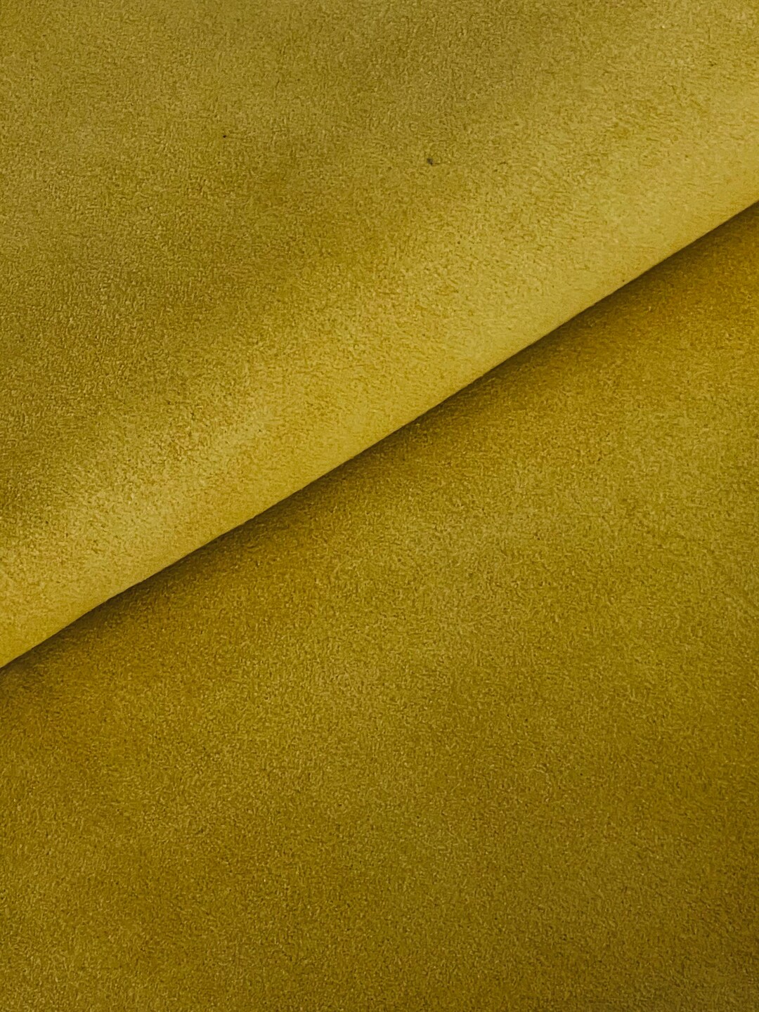 Mustard Yellow Suede Leather, Ligtht Mustard Yellow Backside, Soft ...