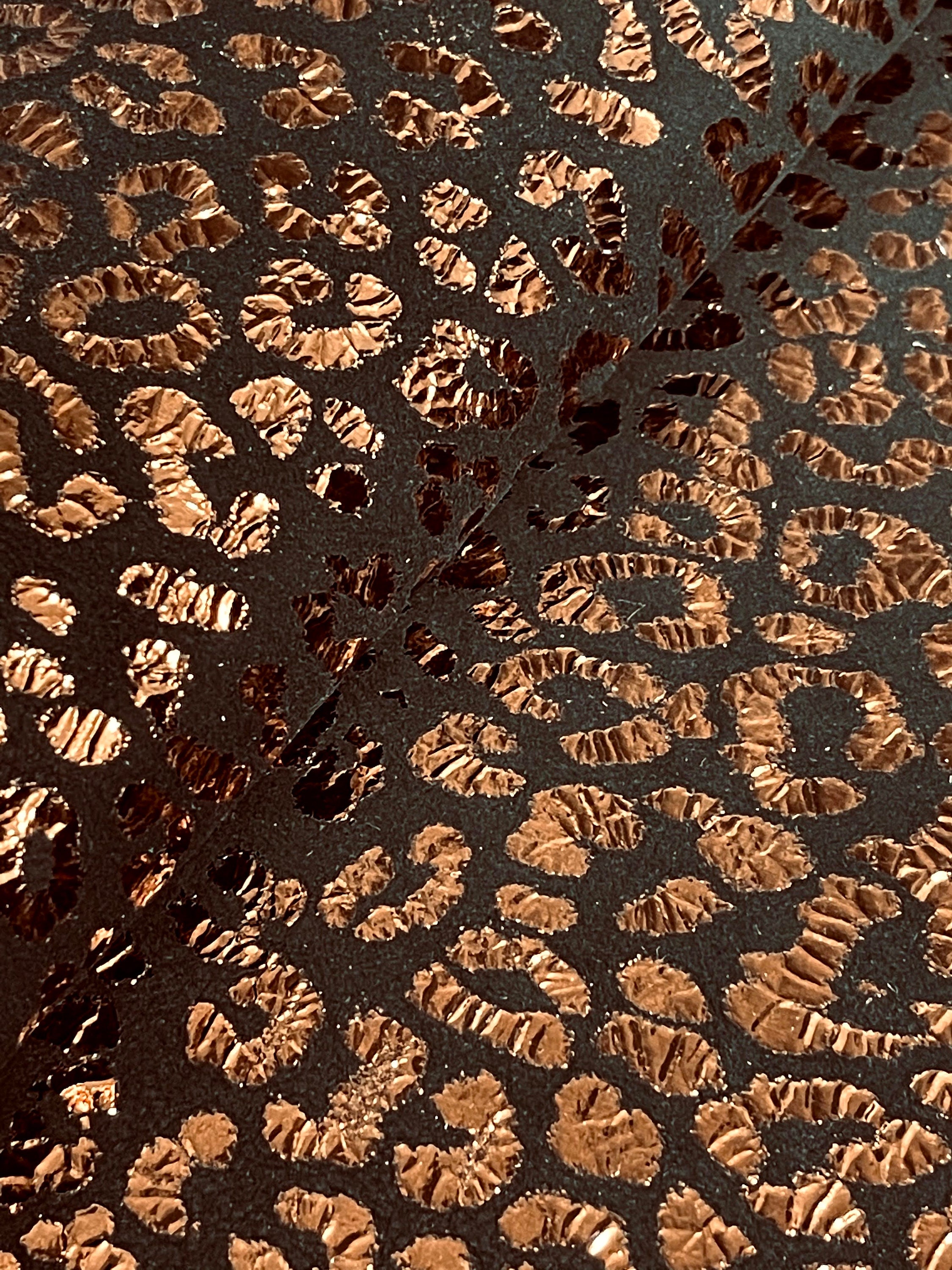 Black Copper Leopard Print Leather, Brown Copper, Copper Leopard Print ...