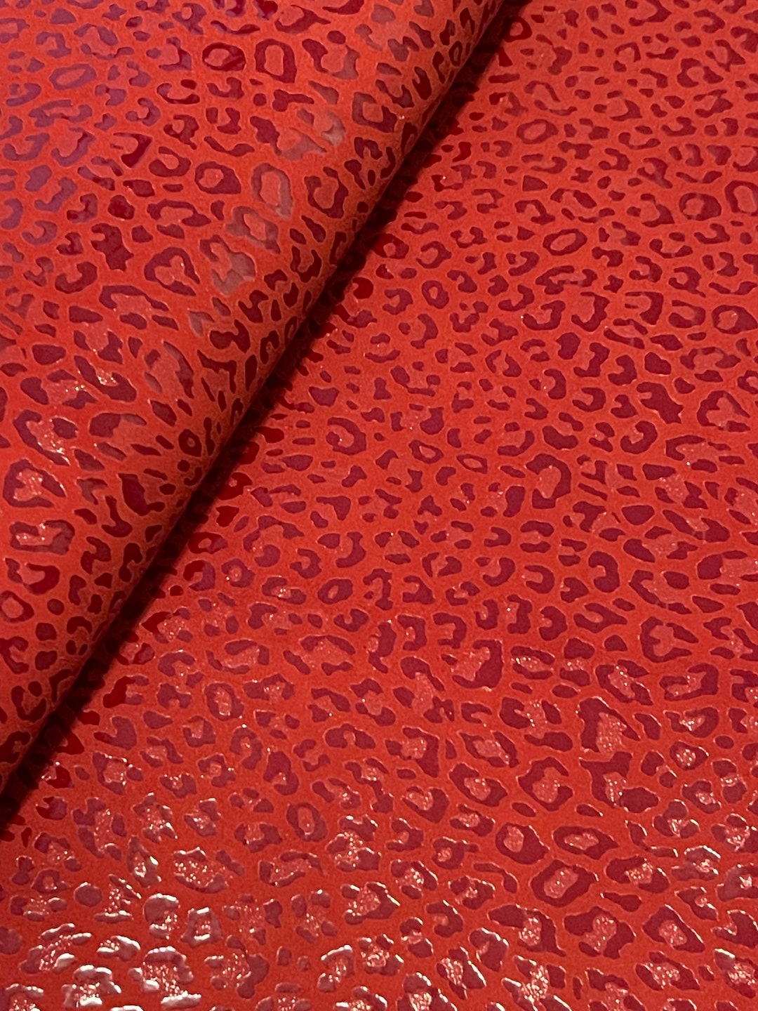 Glossy Red Leopard, Red Leopard Print, Genuine Leather, Leather Sheets ...
