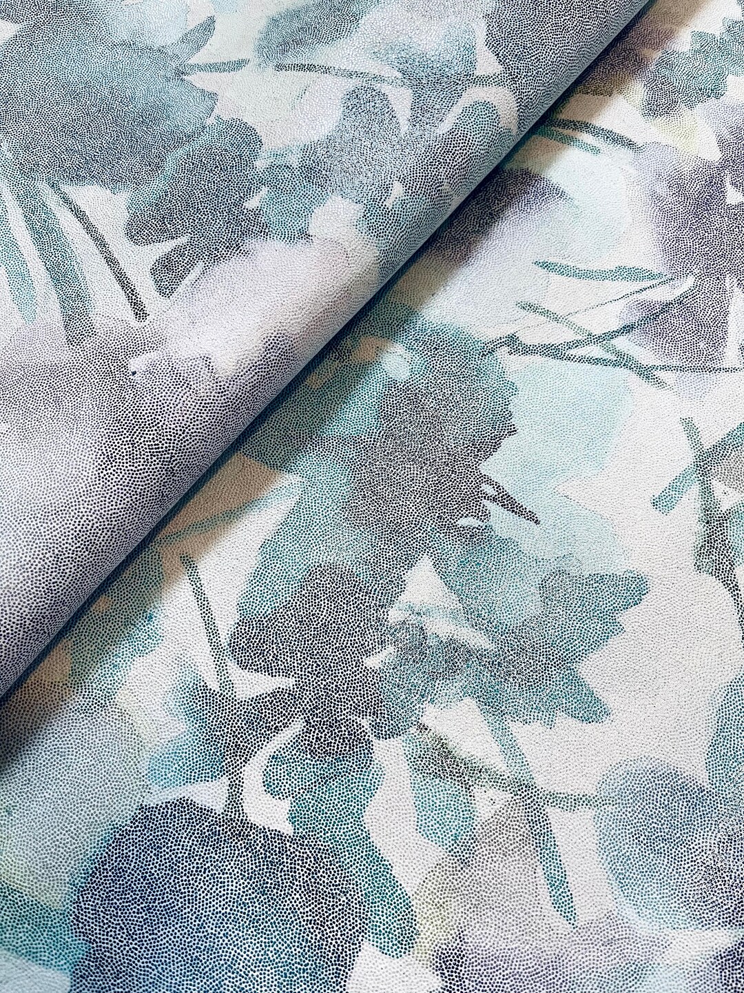 White Floral Dots Leather Sheet, Prisma Line, Genuine Leather Sheets ...