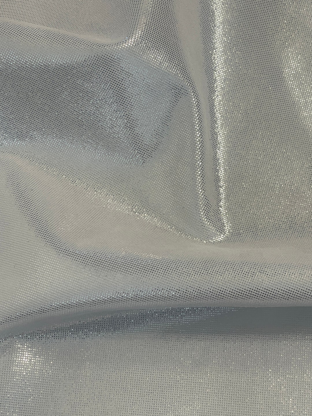 Metallic Silver White Square Glittery Leather, Genuine Leather Sheets ...