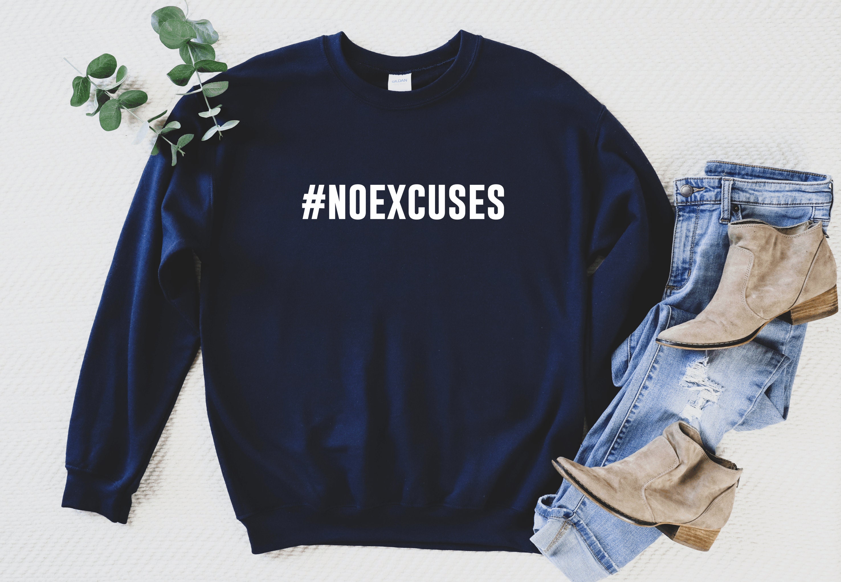 MODERN SWEATSHIRT No Excuses Printed Sweatshirt BLACK | Etsy