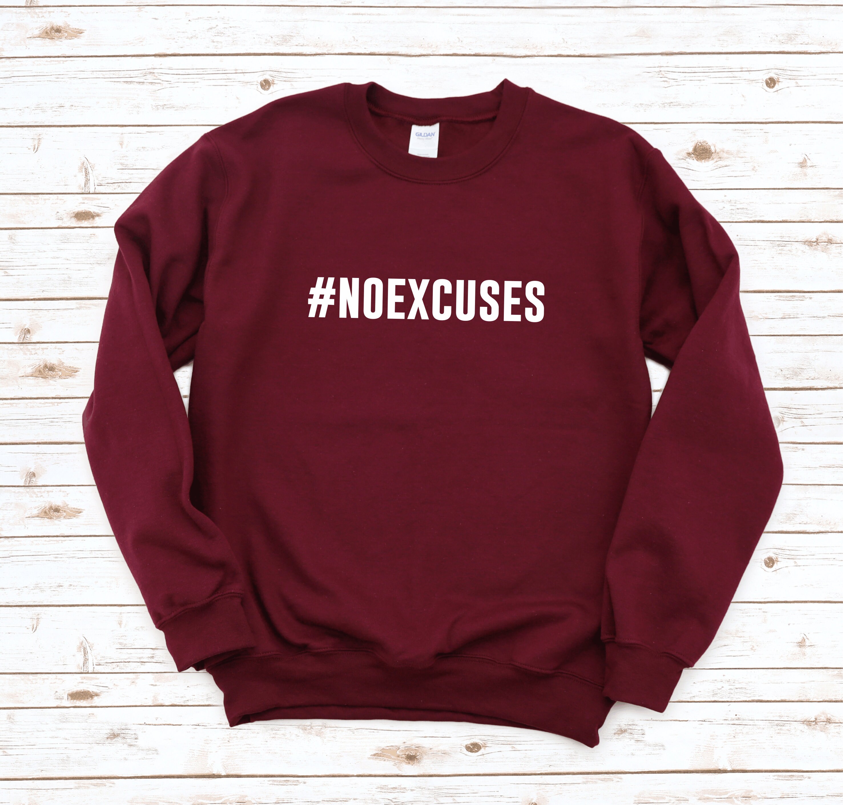 MODERN SWEATSHIRT No Excuses Printed Sweatshirt BLACK | Etsy