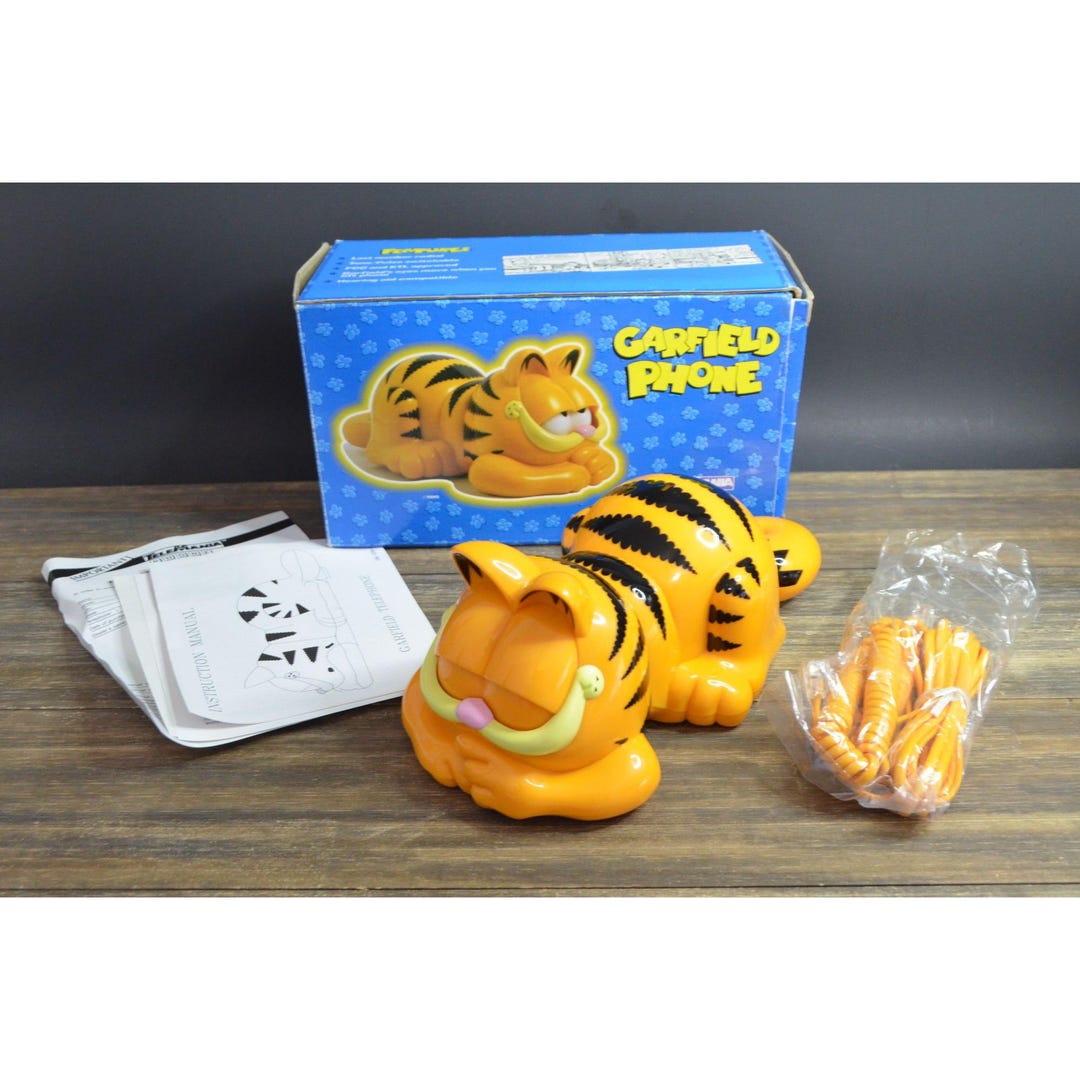 Vintage Garfield Telephone Telemania Paws in Box - Etsy