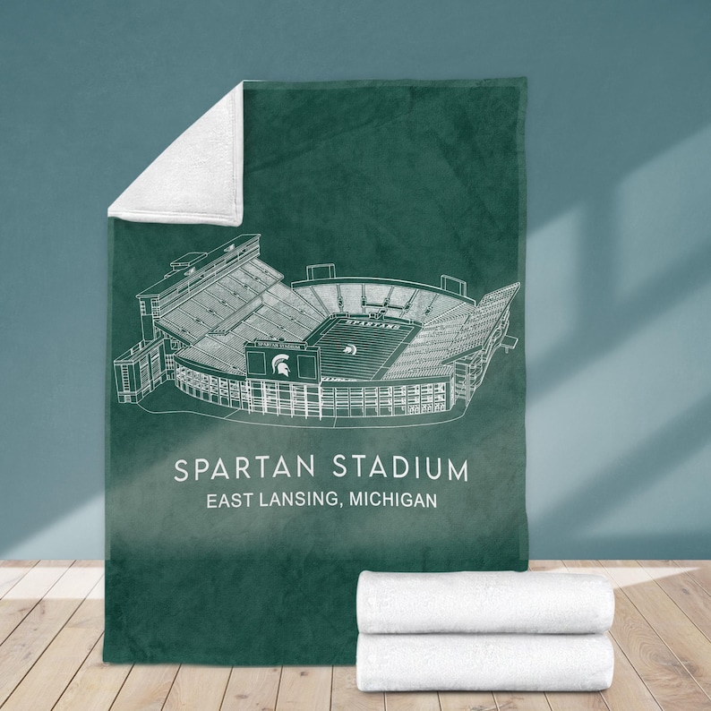 Spartan Stadium Blanket - Michigan State Football Stadium Blanket - Etsy