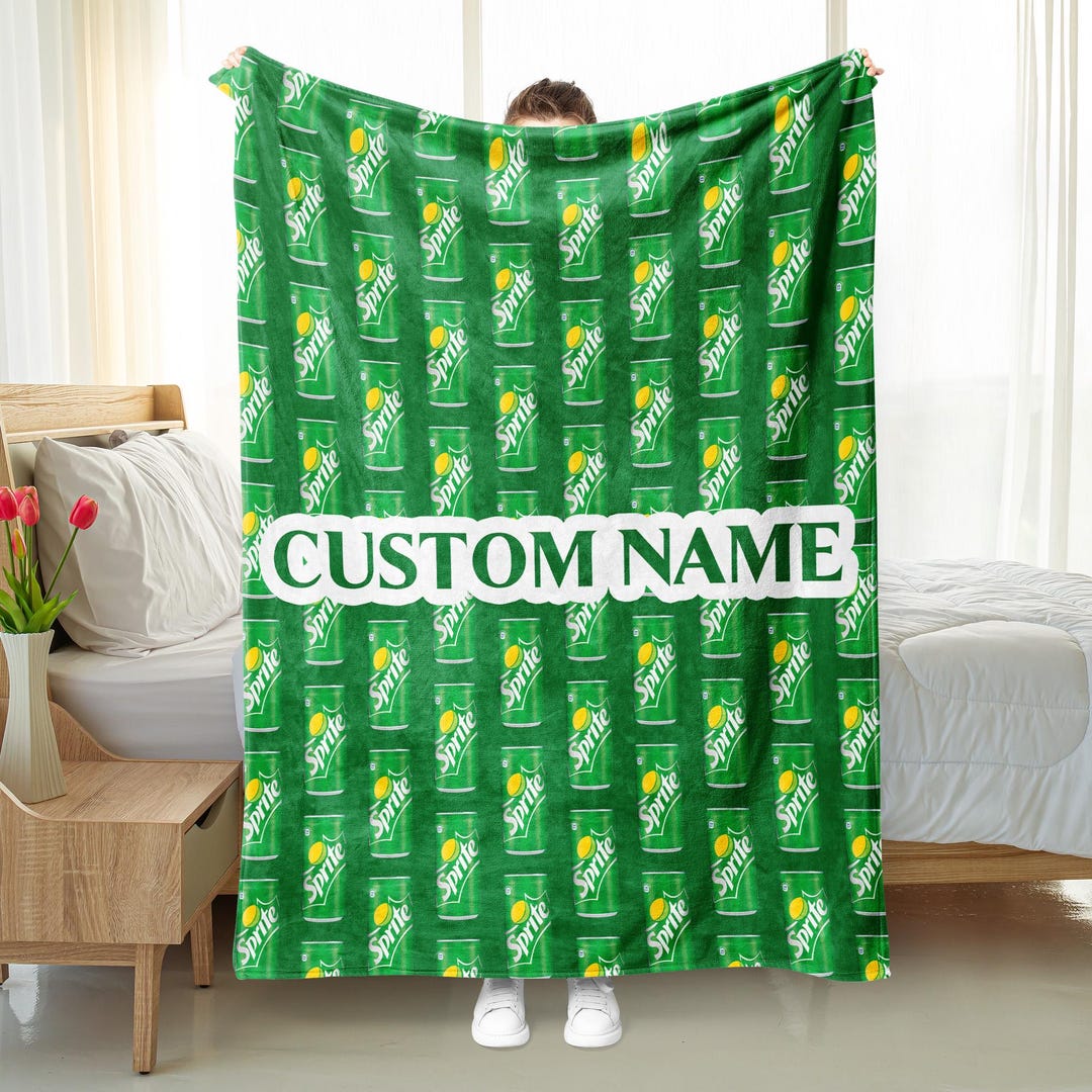 Personalized Sprite Blanket, Custom Name Soda Lover Fleece Sherpa ...