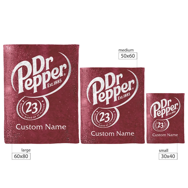 Personalized Dr Pepper Blanket, Custom Name Dr Pepper Can Fleece Sherpa ...