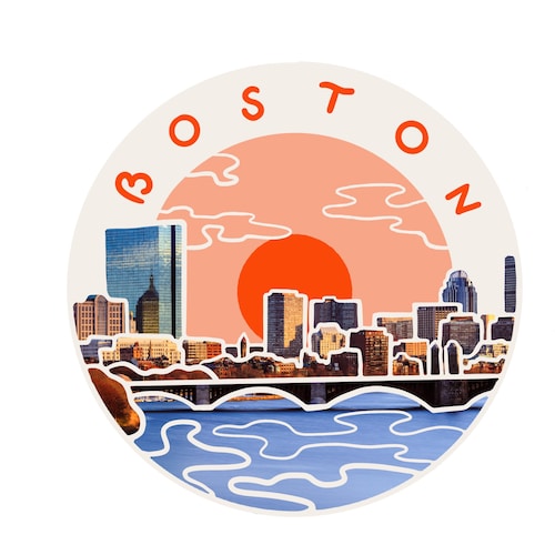 Boston Skyline Vinyl Sticker Massachusettsbest Friend Gift - Etsy