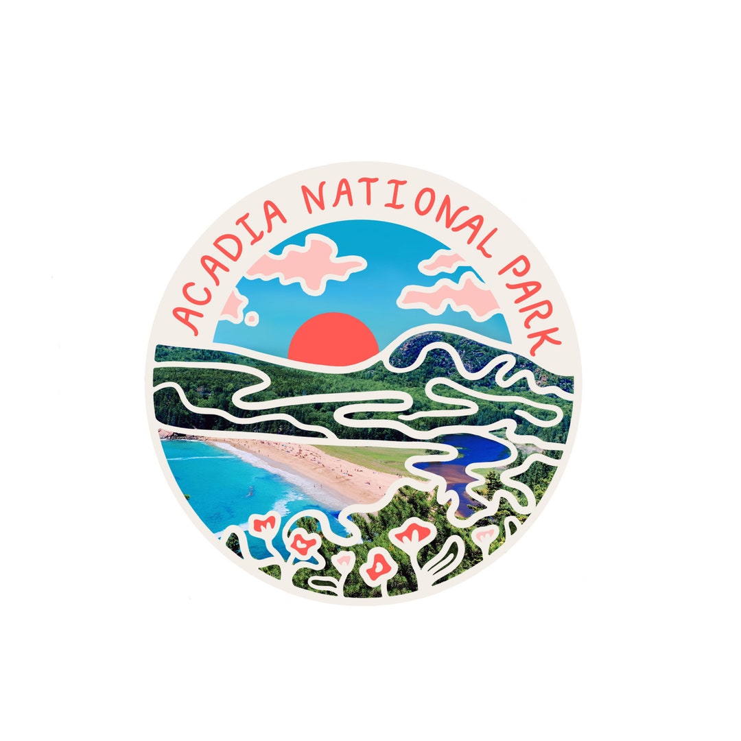 Acadia National Park Sticker, Decal for Water Bottle, Laptop Sticker ...
