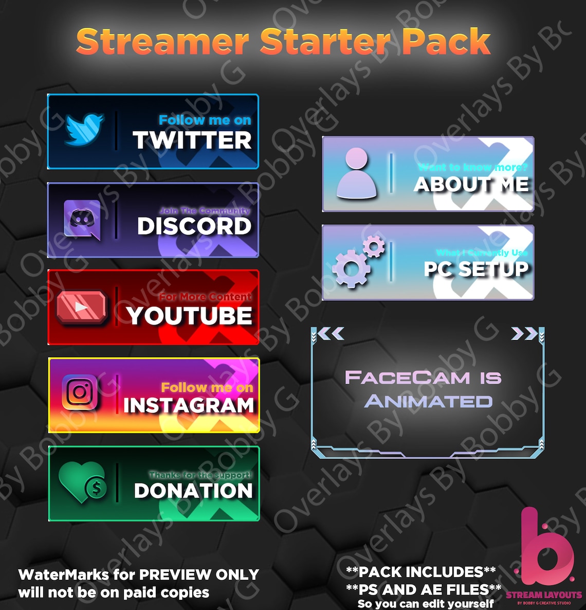 Twitch & Youtube - "streamer STARTER Pack" - Etsy
