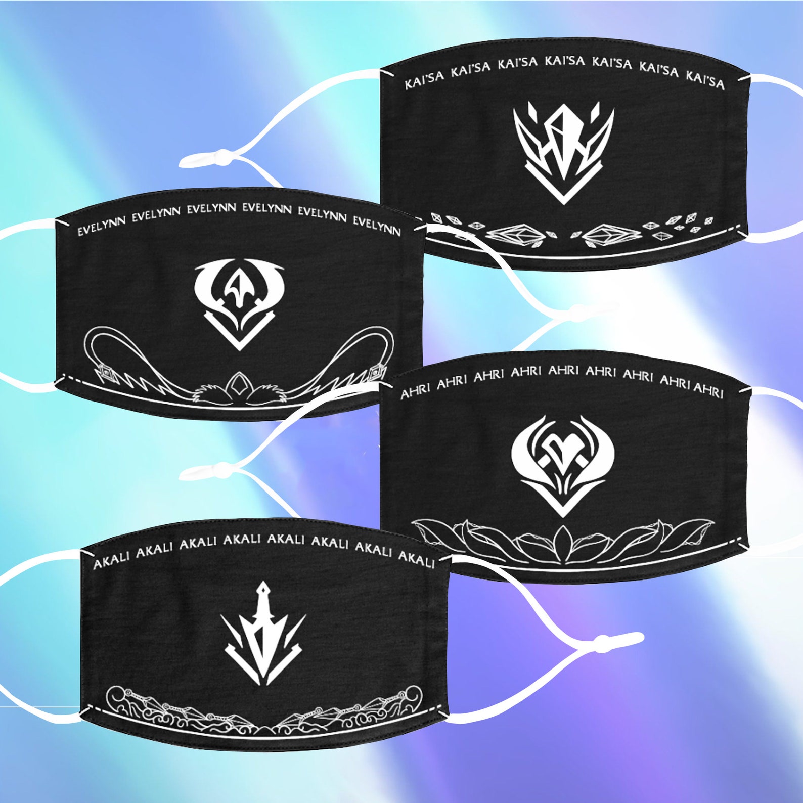 League of Legends KDA Line Art Fan Made Mask Gamer Gift Mask - Etsy