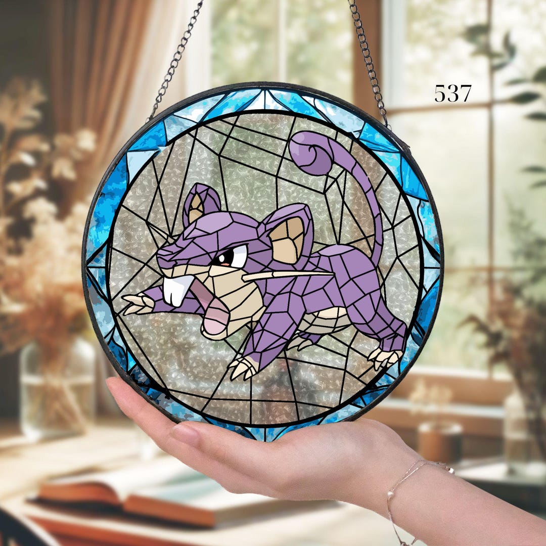 Handcrafted Gengar Glass Suncatcher |crystal Geodude- Shadow Rattata ...