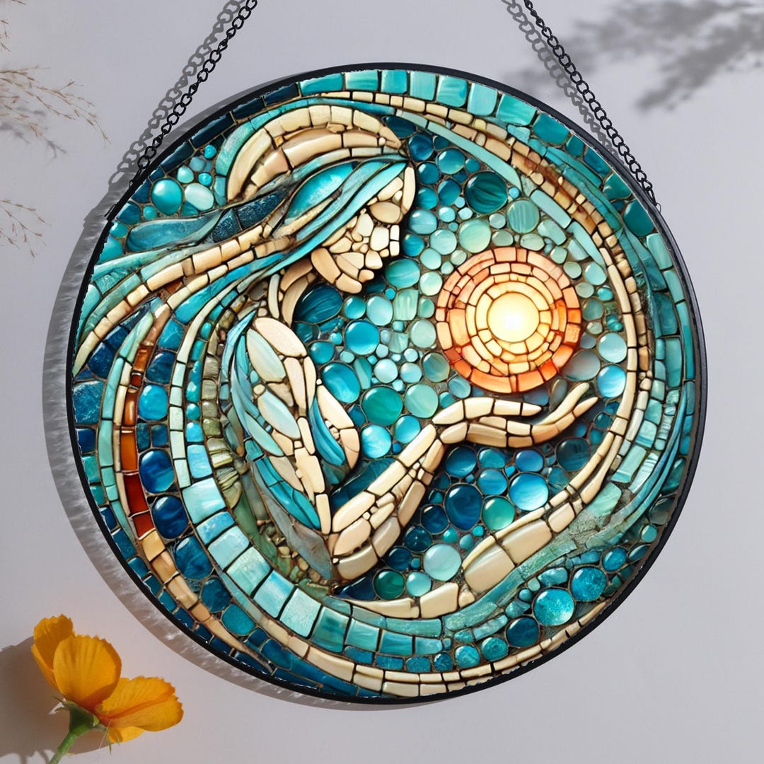 Handcrafted Goddess Stained Glass Suncatcher | Ethereal Window Art With ...