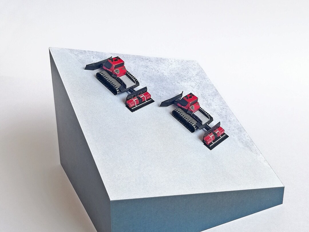 Snowcat Paper Model DIY Template | Useful Machine on the Ski Slopes in ...